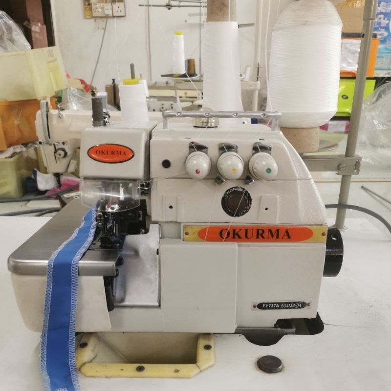 used Okurma overlock sewing machine /mesin jahit tepi terpakai | Shopee ...