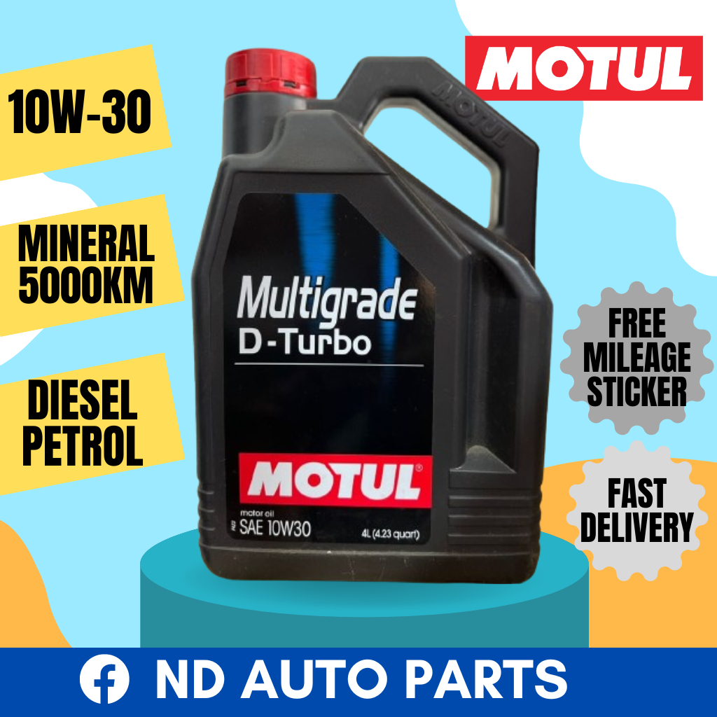 MOTUL MULTIGRADE 10W30 MINERAL GASOLINE AND DIESEL ENGINE OIL 4L 5000KM ...