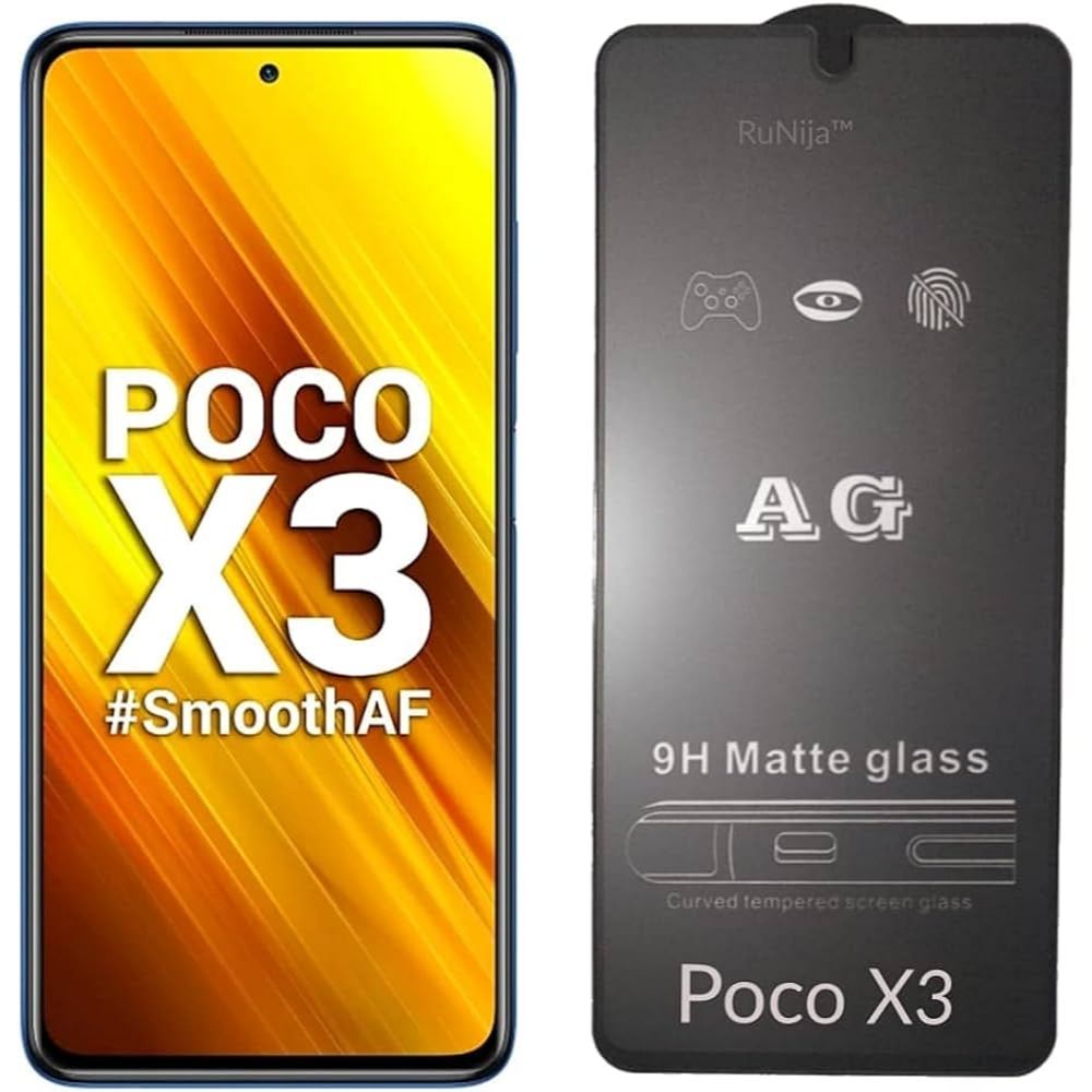 POCO Series AG Anti Fingerprint Matte Full Glass (M3/POCOPHONE F1/X3/X3 PRO GT/Mi 9T 9T PRO/10T ...