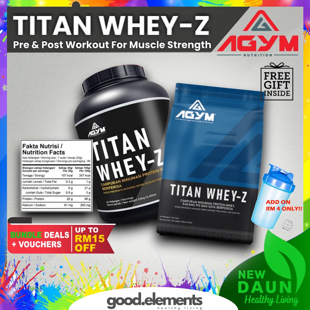 Agym Nutrition Titan Whey | Whey-Z Halal Whey Protein Blend Powder ...