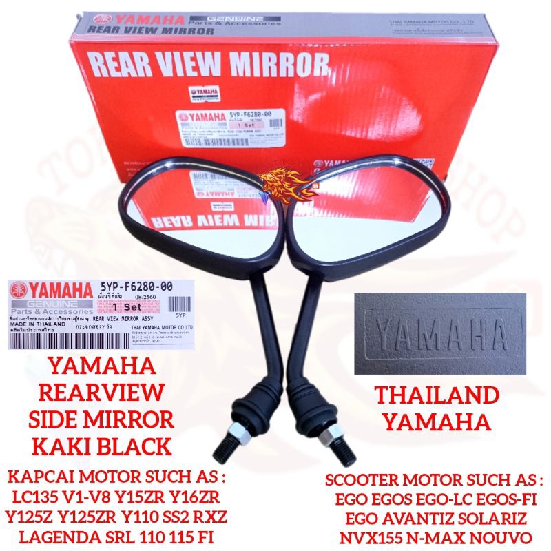 SIDE MIRROR KAKI BLACK Y110/Y125Z/125ZR/Y15 Y15ZR/Y16 ZR/LC135 V1 V2 V3 ...