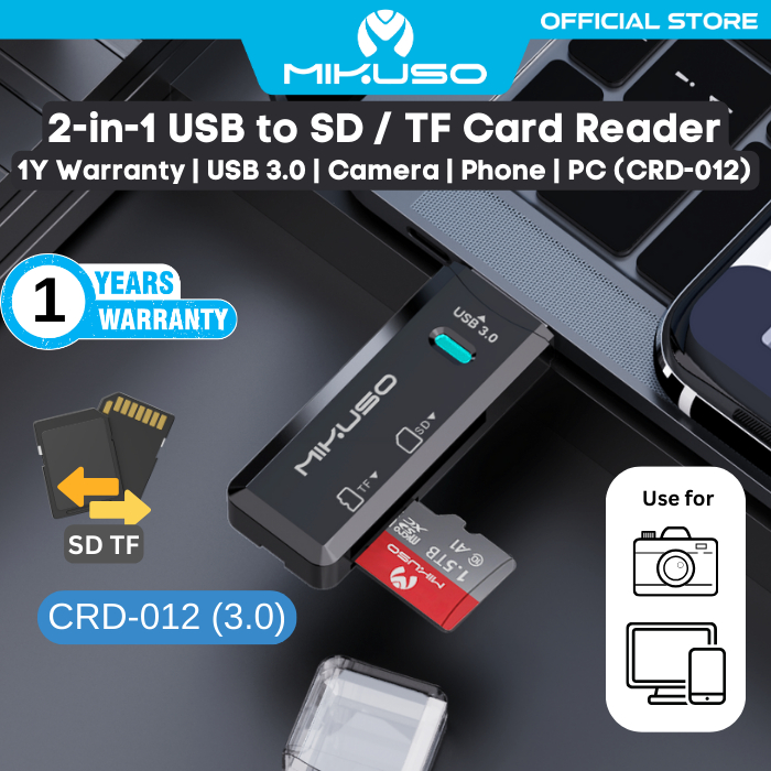 MIKUSO Pembaca Kad SD USB 3.0 Memori OTG Hi-speed | Dual Slot TF ...