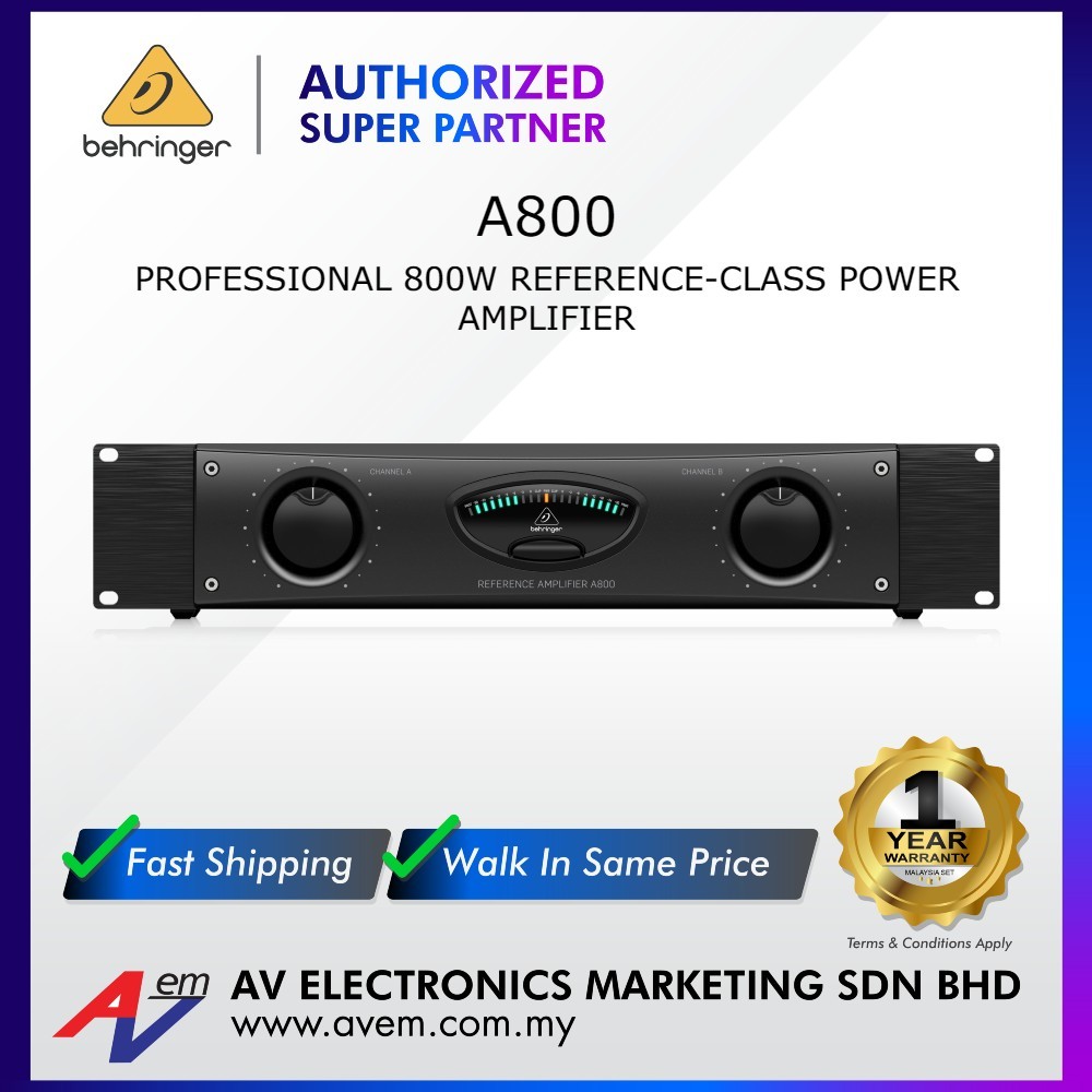 BEHRINGER A800 Professional 800-Watt Reference-Class Power Amplifier | Shopee Malaysia