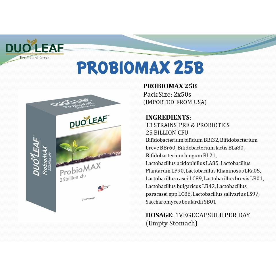 Duoleaf Probiomax 25B (2x50s) | Shopee Malaysia