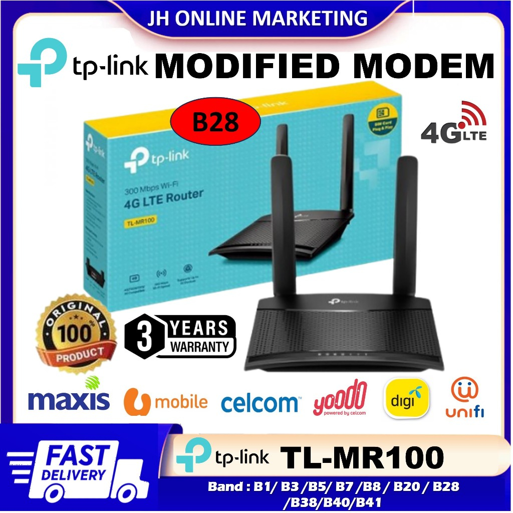 MODIFIED TP-LINK MR100 WIFI SIM ROUTER 4G LTE BY-PASS MODIFIED MODEM ...