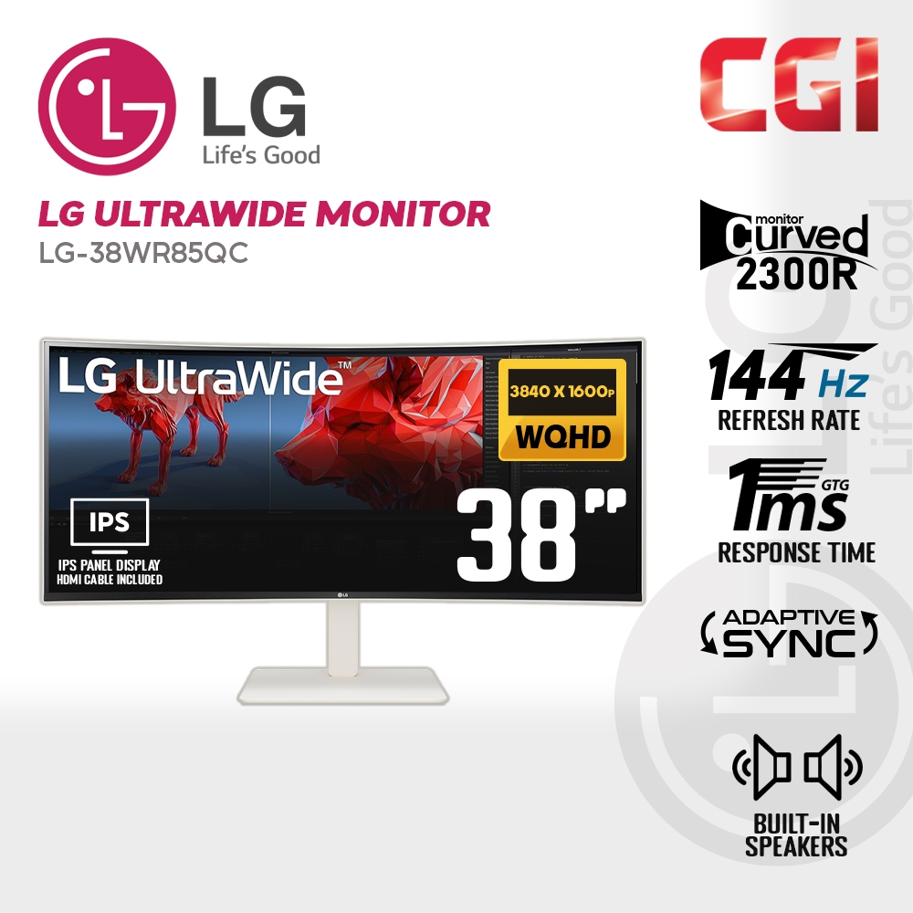 LG 38" 38WR85QC UltraWide™ Curved Monitor with WQHD Nano IPS Display with VESA DisplayHDR 600 ...