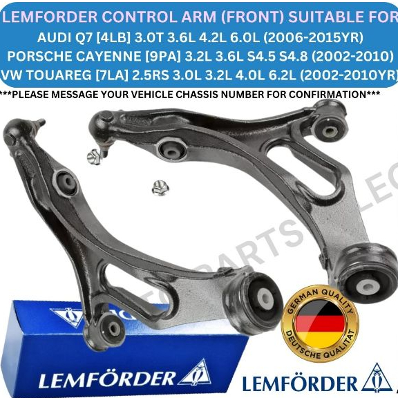 LEMFORDER GENUINE LOWER ARM (FRONT) FOR AUDI Q7 [4LB] '06-15YR ...