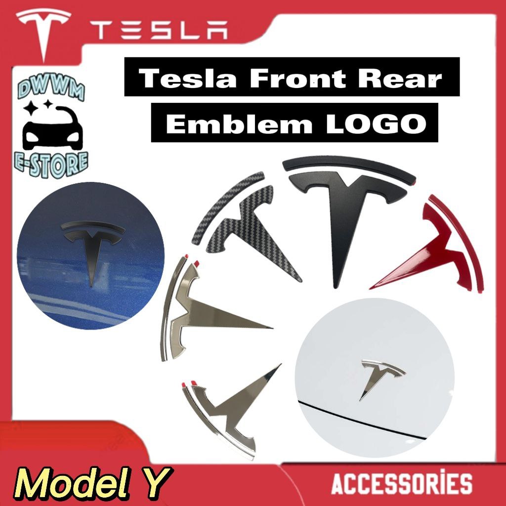 Tesla Model 3 Model Y Car 3D Styling Front Rear Logo Emblem Logo ...