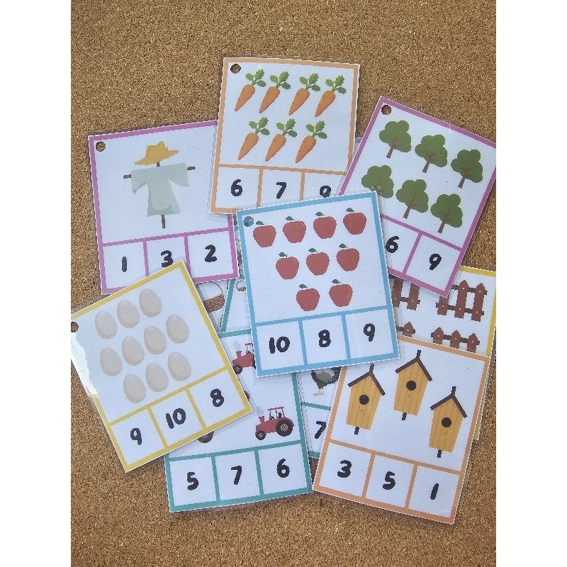 count and match flash cards, montessori learning,preshool worksheet ...