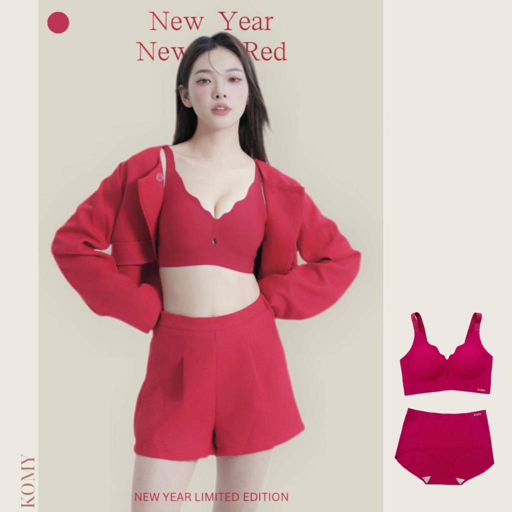 KOMY RED VELVET SET COLLECTION/ WIRELESS BRA SET/ PREMIUM QUALITY BRA ...