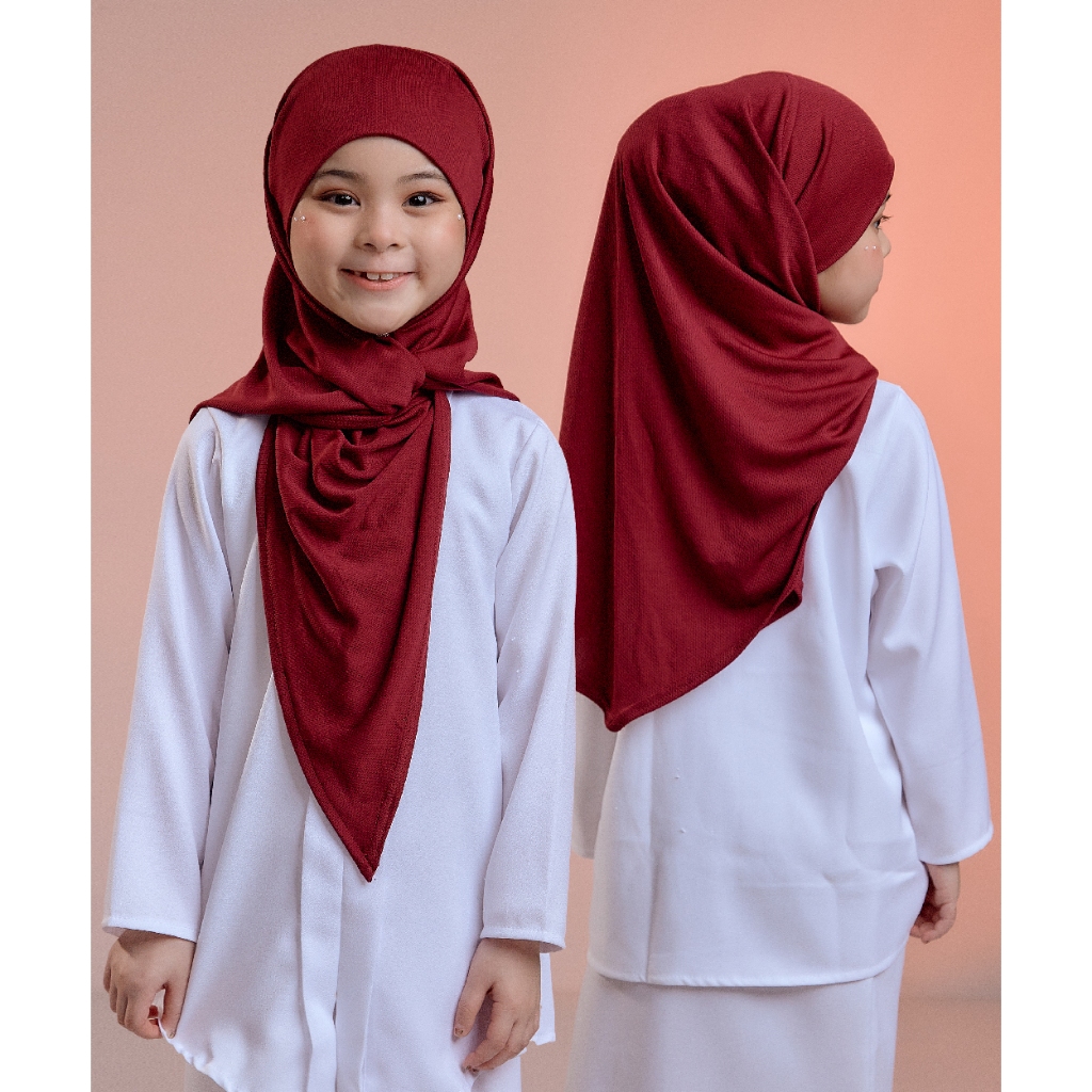 TUDUNG IKAT BELAKANG SEMI INSTANT KANAK KANAK I MICRO EYELET | Shopee ...