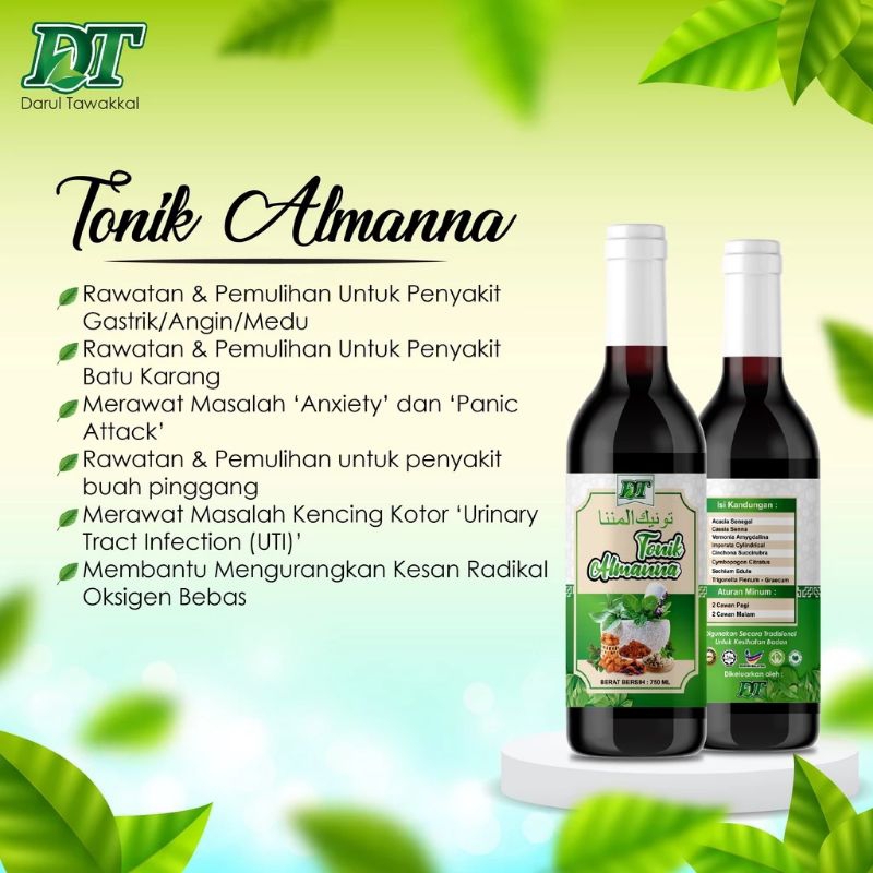 TONIK AL-MANNA PENAWAR GASTRIK ANGIN MEDU ANXIETY GERD | Shopee Malaysia