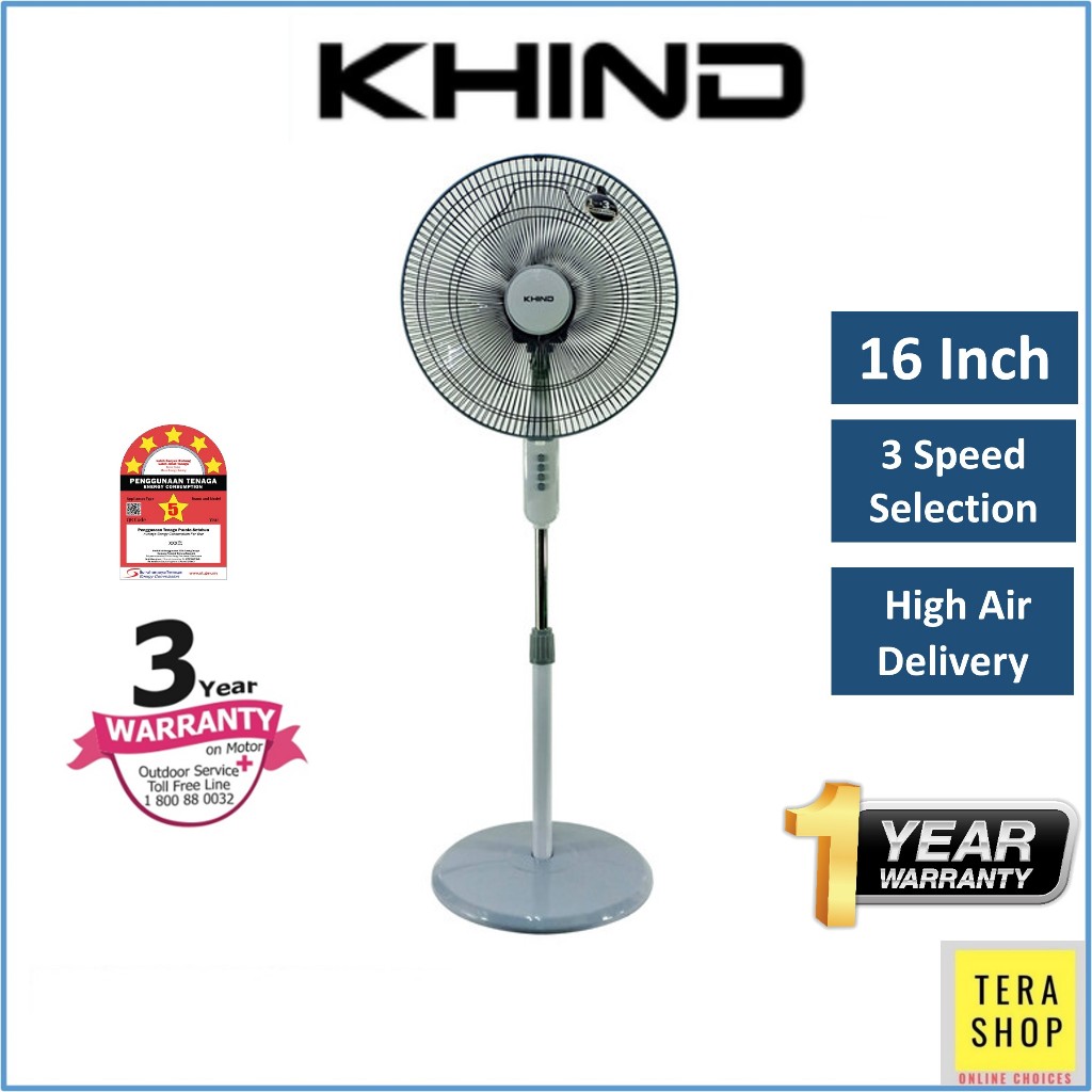 Khind SF1682SE 16" Stand Fan Kipas Angin Berdiri | Shopee Malaysia