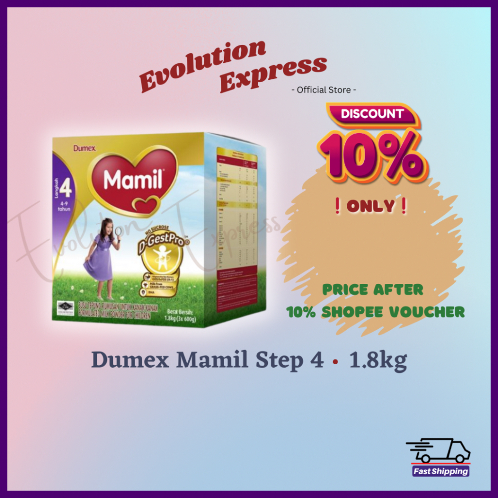 [READY STOCK] Mamil Step 4 Growing Up Milk Formula (1.8kg) – 4 to 9 ...