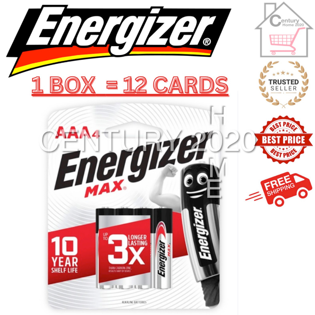 ENERGIZER Max AAA/AA Alkaline Battery 12packs/box NEW LOOK | Shopee ...