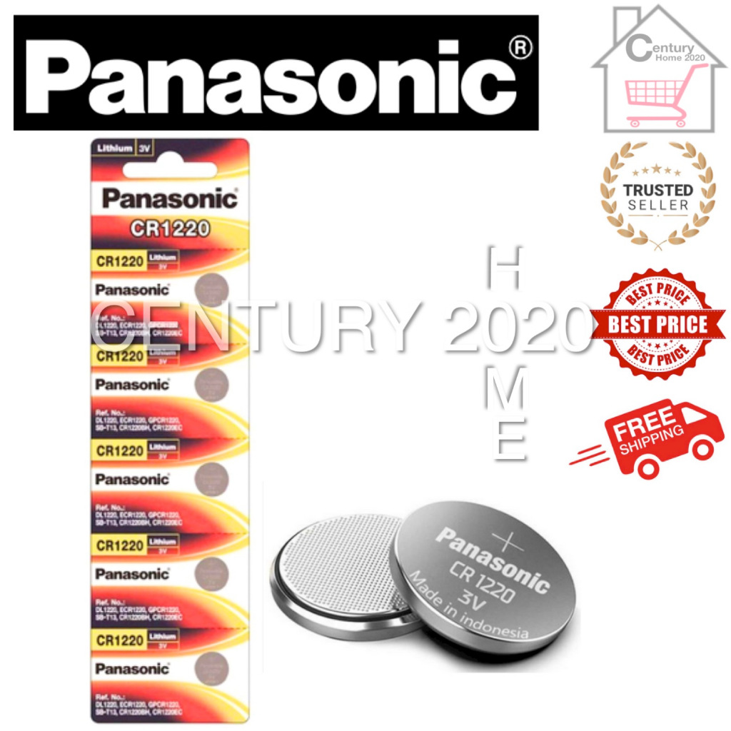 PANASONIC CR1220 3V Lithium Battery Quality Coin Cell Watch Electronic 5pcs | Shopee Malaysia