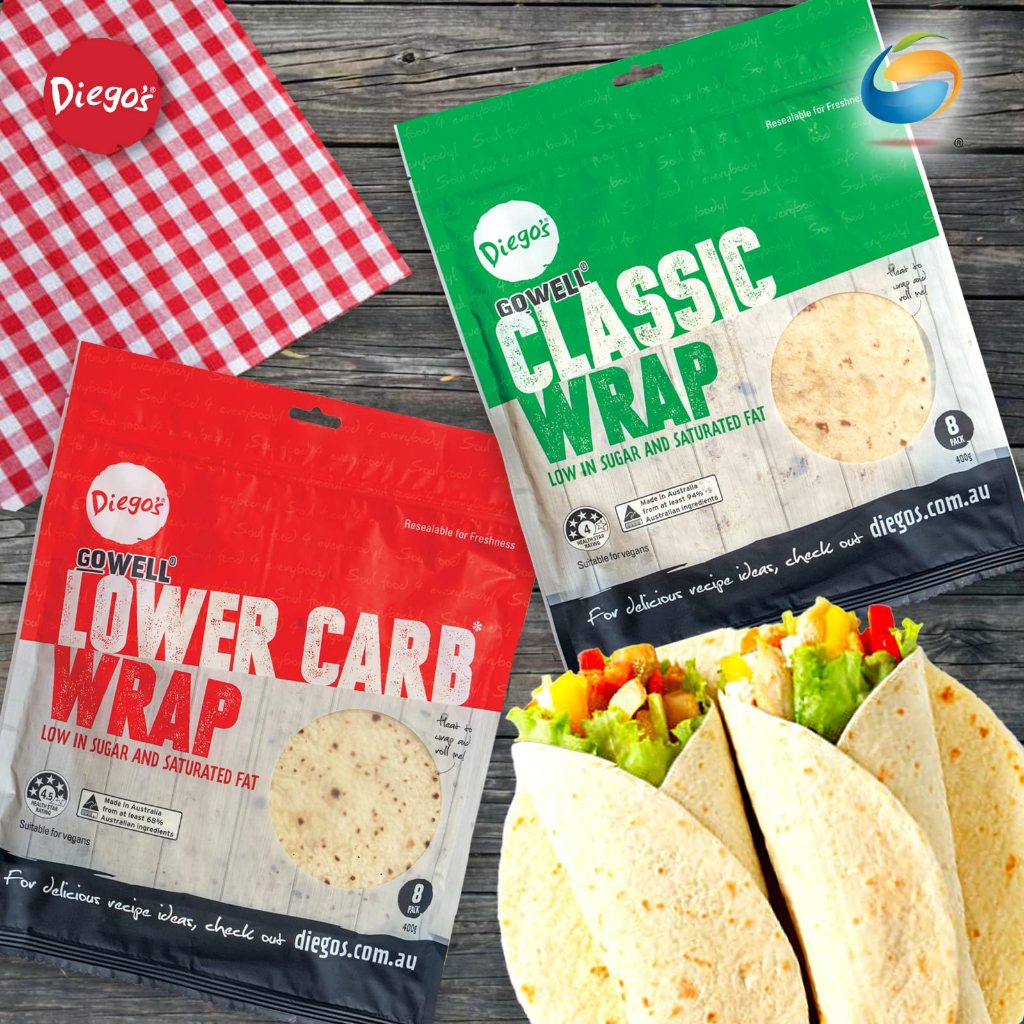 Diegos GoWell Lower Carb Wrap, Low in Sugar, And Saturated Fat 50g x 8 ...