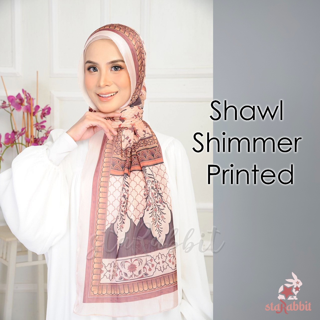 Shawl Shimmer Corak Printed Silk Raya 2024 | Shopee Malaysia