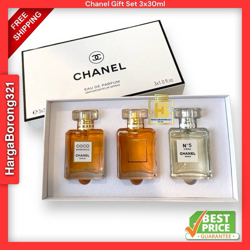 💯% 3in1 Coco Mademoiselle Edp 3x30ml For Her Perfume Gift Set - WITH ...