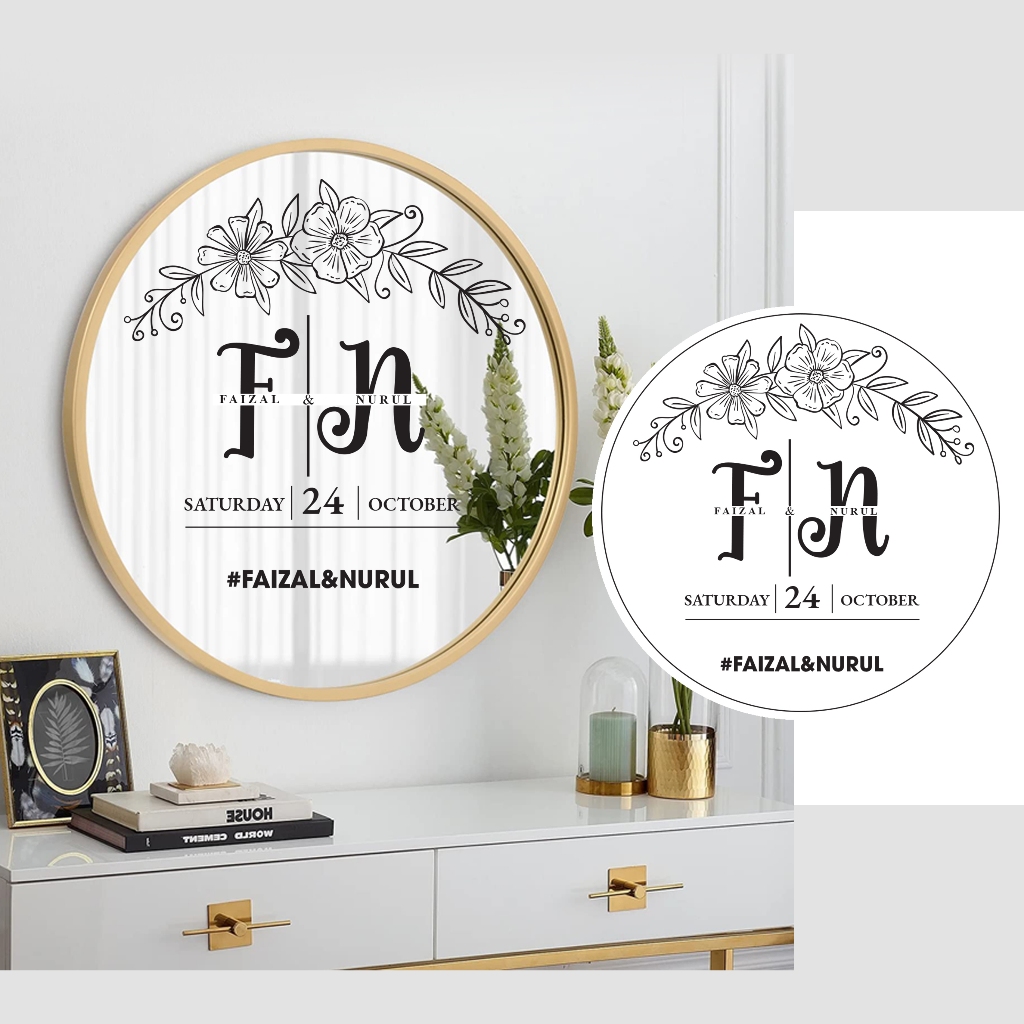 CUSTOM STIKER CERMIN PANJANG KAHWIN TUNANG STIKER CERMIN MIRROR SIGNAGE ...