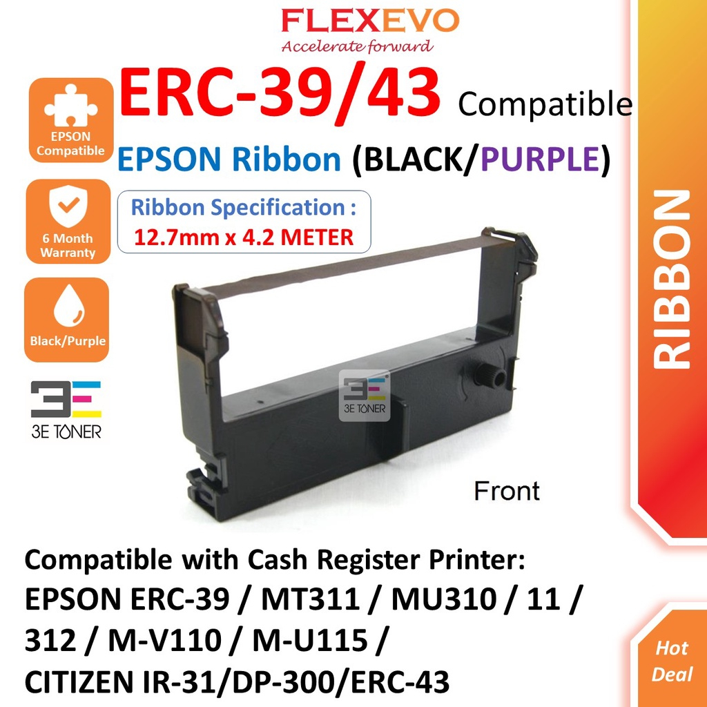 Epson ERC39 ERC 39 ERC-39 ERC43 CITIZEN IR31 ERC-43 IR-31 Compatible ...