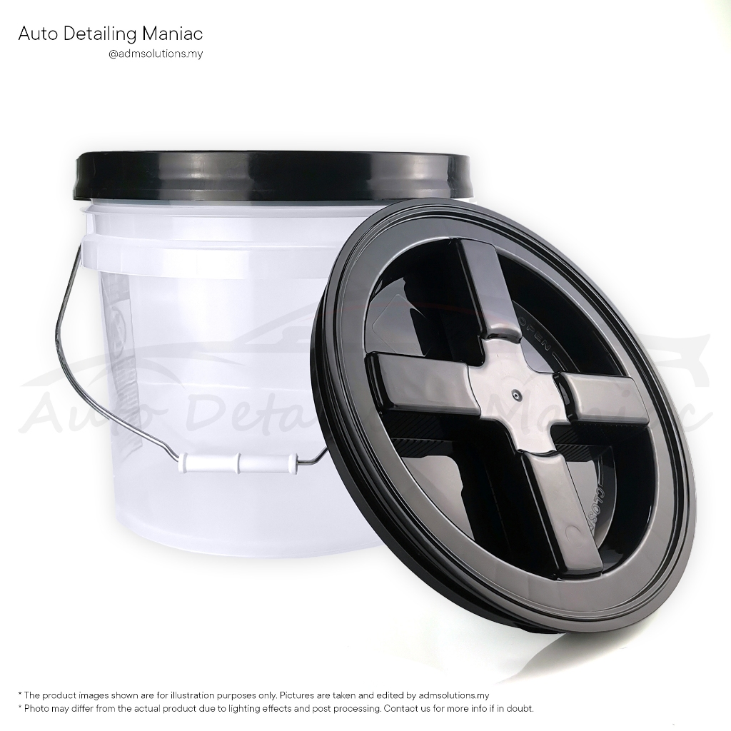 Mini Car Wash Bucket (3.5 GAL) Semi Transparent Small Wheel Wash Bucket ...