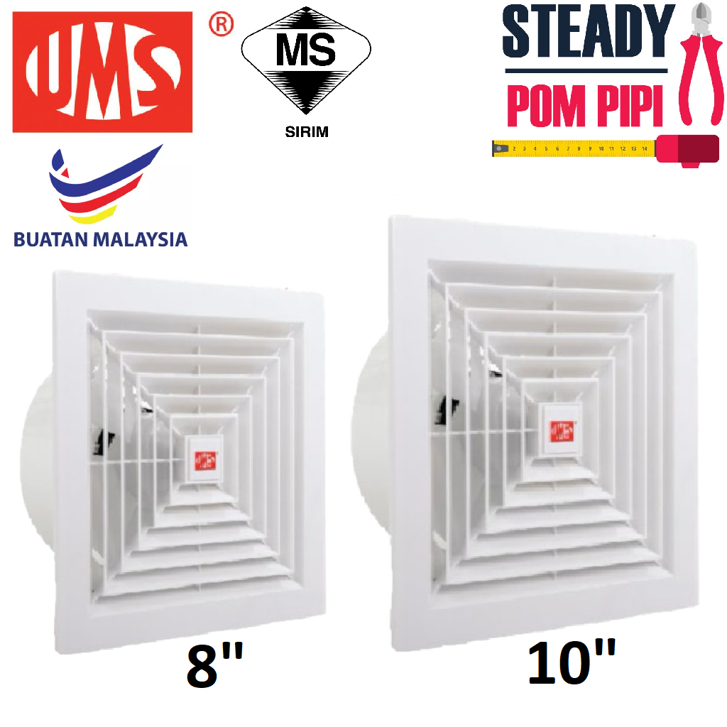 UMS 8" 10" CEILING TYPE EXHAUST FAN / VATILATION FAN / KIPAS EKZOS ...