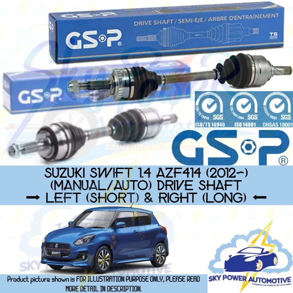 SUZUKI SWIFT 1.4 AZF414 ( MANUAL / AUTO ) (2012~) GSP DRIVE SHAFT (LEFT ...