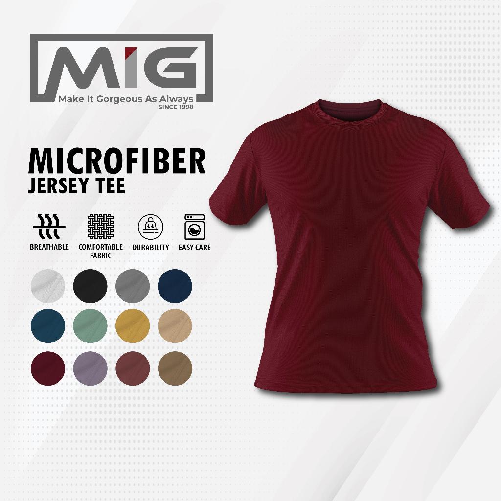 MIG Microfiber 160gsm Lengan Pendek Unisex Adult Jersey Quick Dry Round Neck Plain T Shirt ...