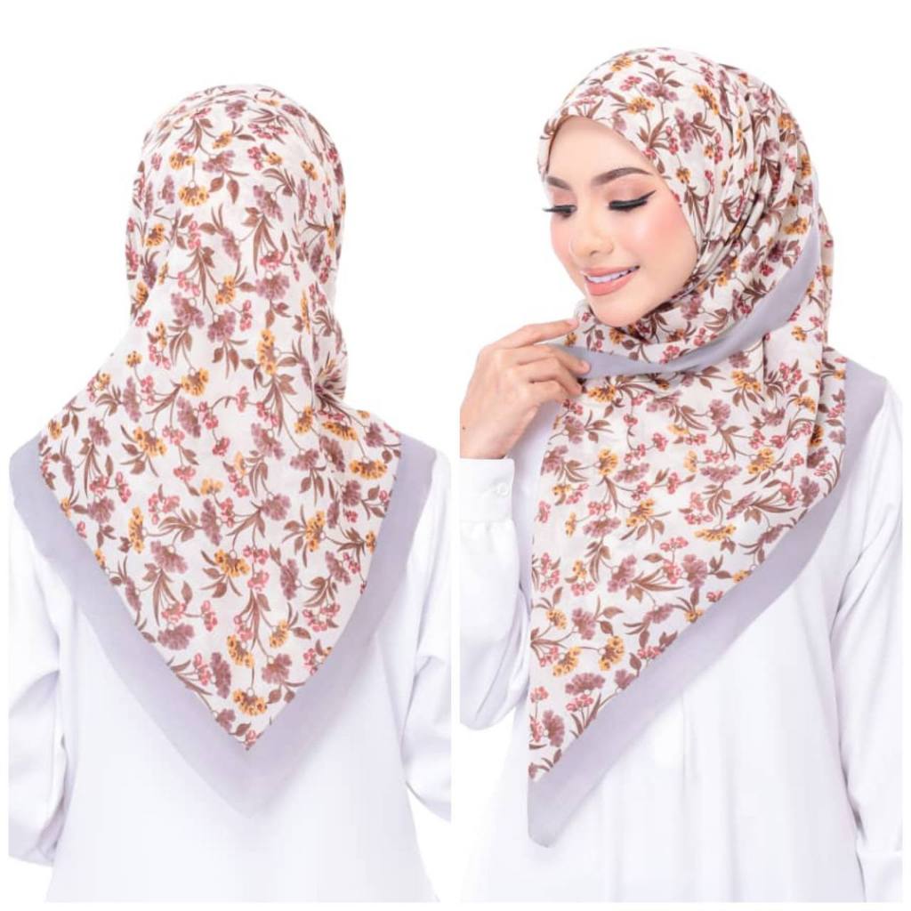 Tudung Bawal Printed Cotton Flower Bidang 45 - LASER CUT | Shopee Malaysia