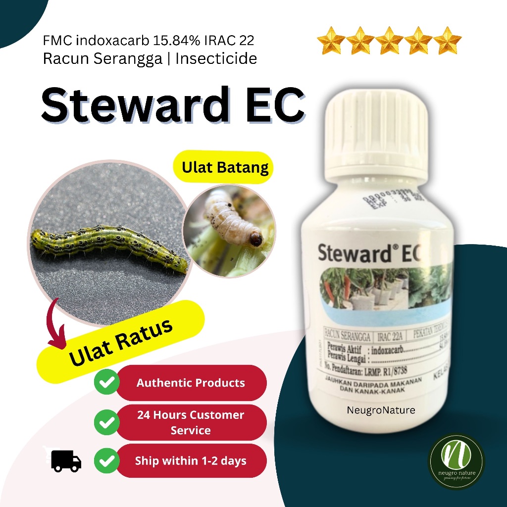 Racun Serangga STEWARD 史帝皇 Indoxacarb FMC Insecticide 250ml Bertindak Sistemik Ulat Pengorek ...