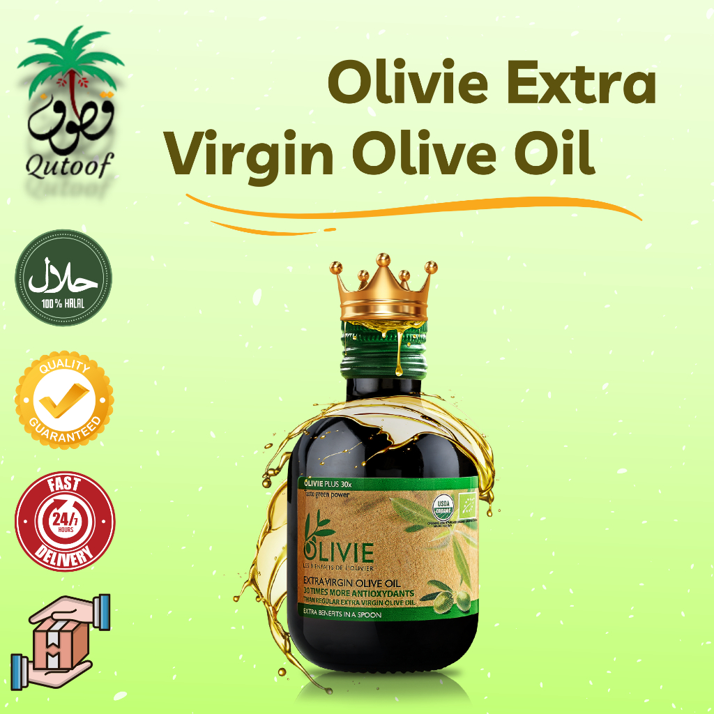 OLIVIE Extra Virgin Olive Oil/ 30 TMES MORE ANTIOXIDANT/Natural/Halal ...