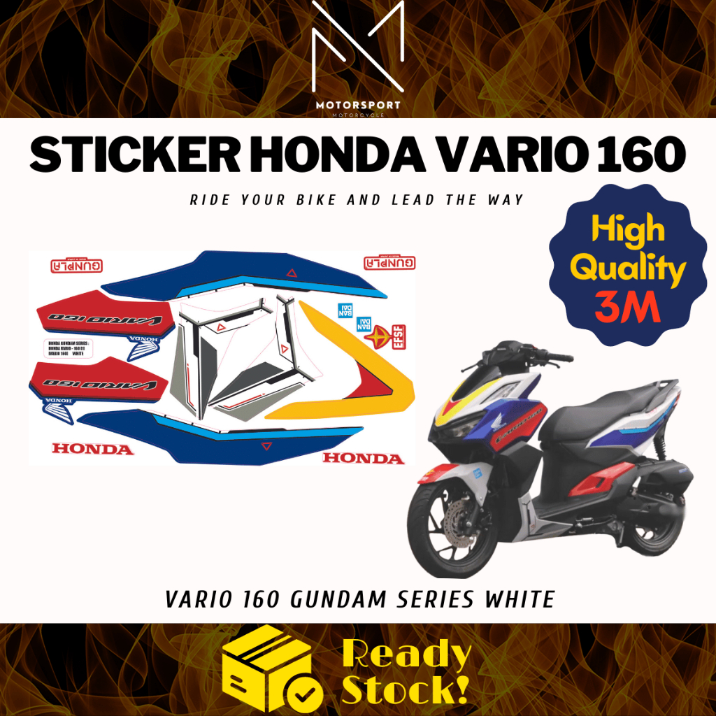 HONDA Vario 160 Gundam Series Body CoverSet Stripe Sticker Cover Set ...