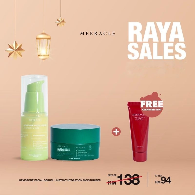 MEERACLE COMBO SERUM + MOISTURISER (FREE MINI CLEANSER) | Shopee Malaysia
