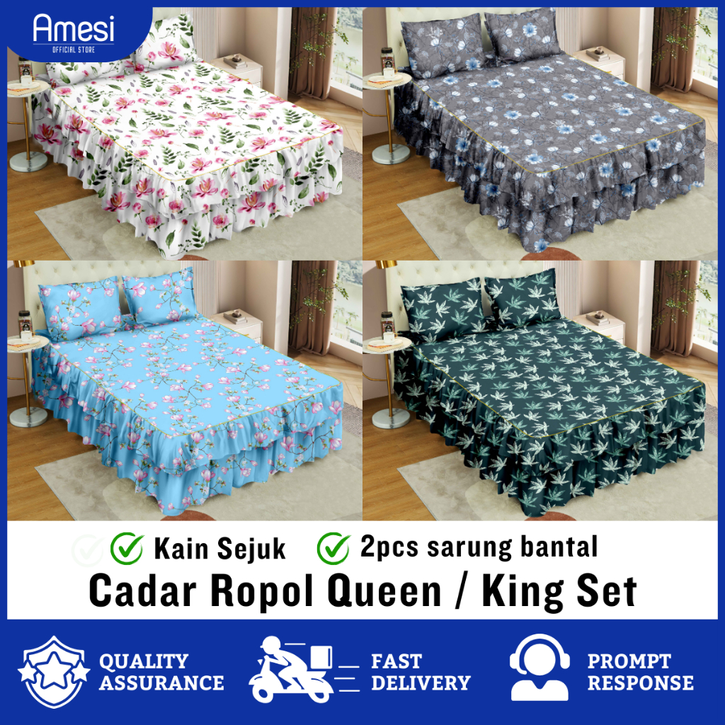 3 in 1 Cadar Ropol Beropol Patchwork Pengantin Set Puteri Bedskirt ...