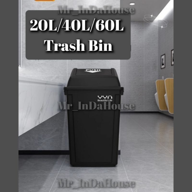 20L/40L/60L Swing/Flip Cover Trash Bin | Shopee Malaysia