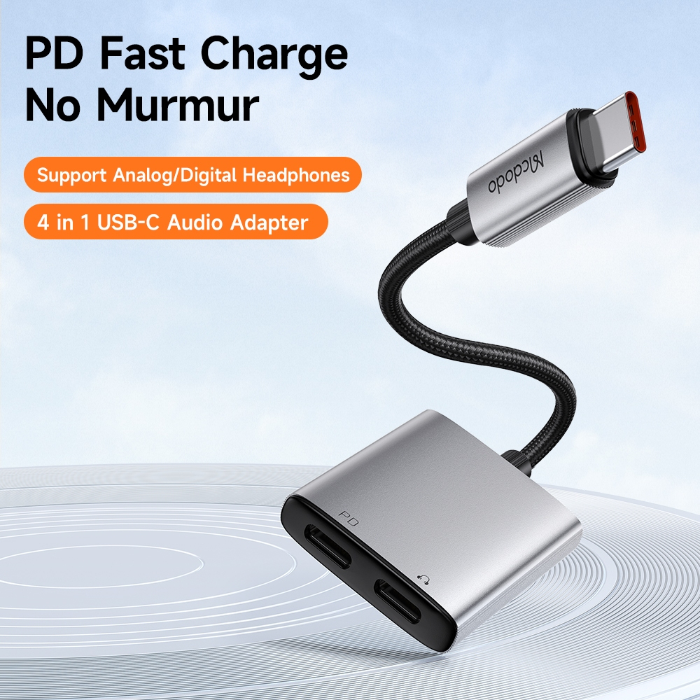 MCDODO CA-557 60W 2 in 1 Type-C to Dual Type-C Audio Adapter | Shopee ...