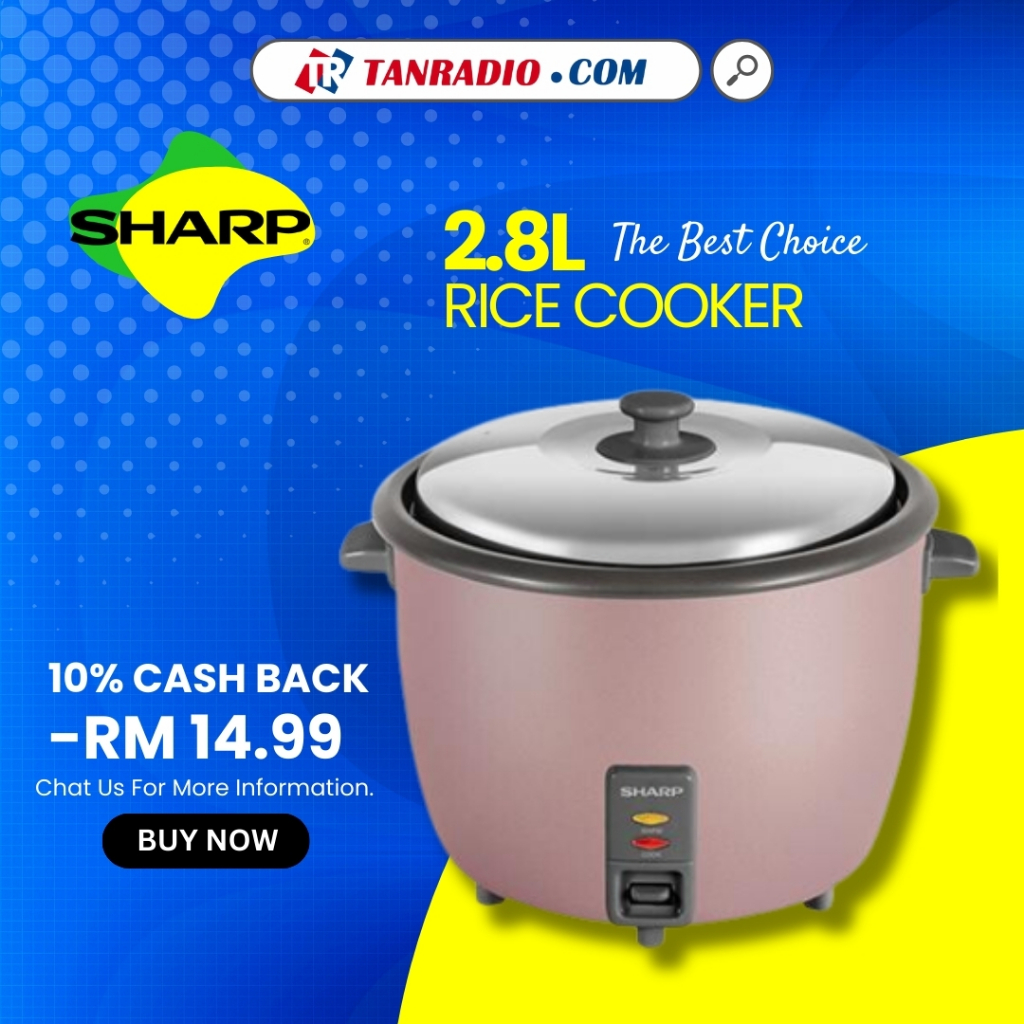 Sharp Conventional Rice Cooker Non-Stick (2.8L) KSH288SPK - Periuk Nasi ...
