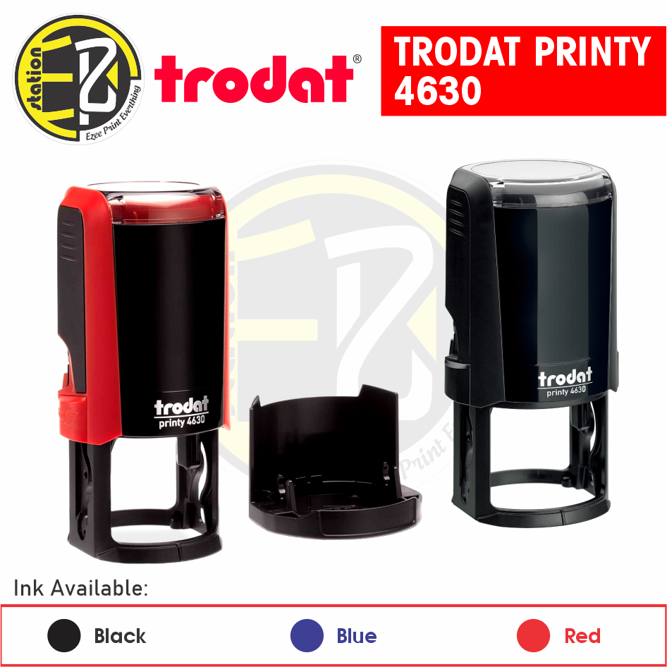 Trodat Printy 4630 Self Ink Round Stamp with Custom Rubber | Shopee Malaysia