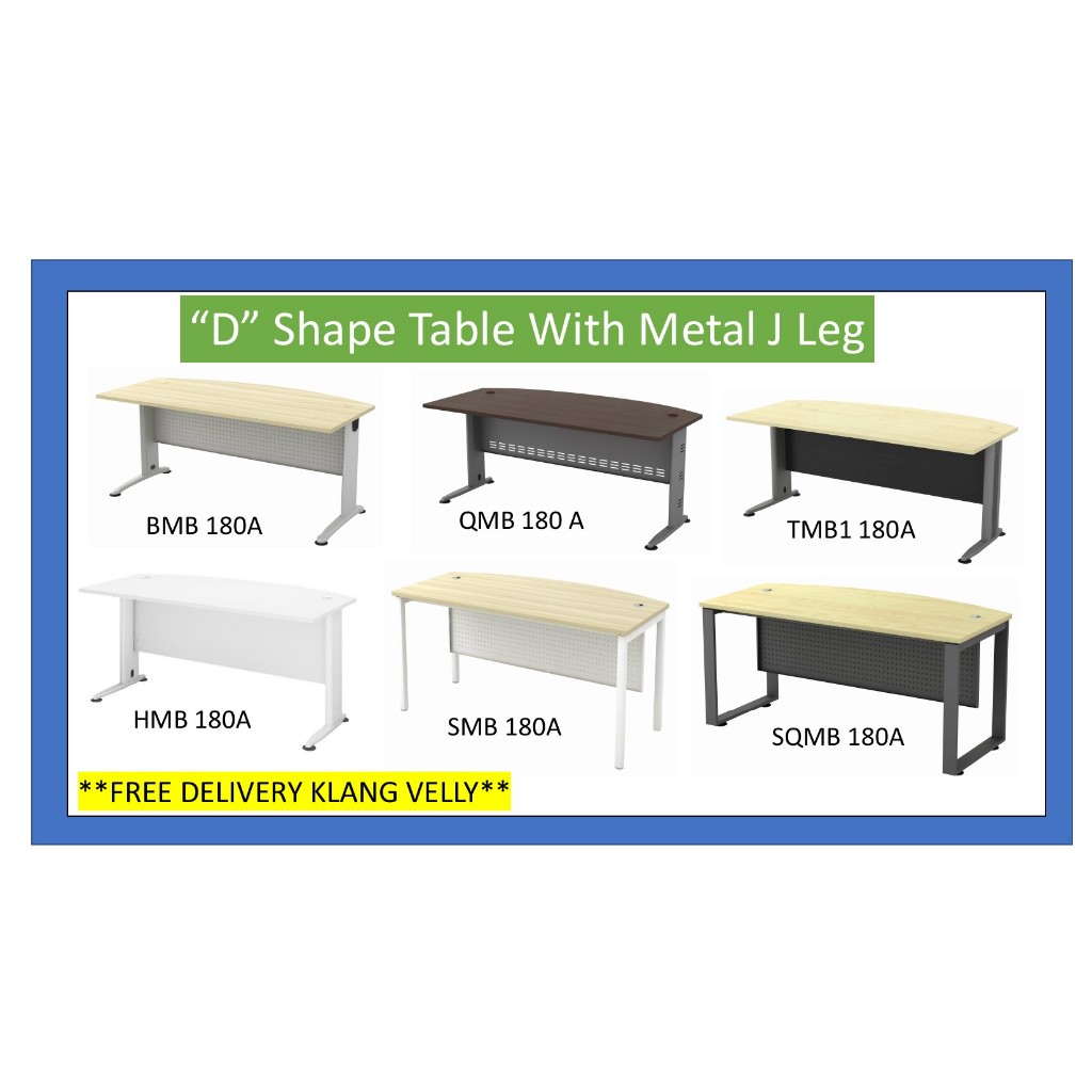 D SHAPE TABLE WITH METAL LEG 6FT - (FREE DELIVERY KLANG VELLY) | Shopee ...