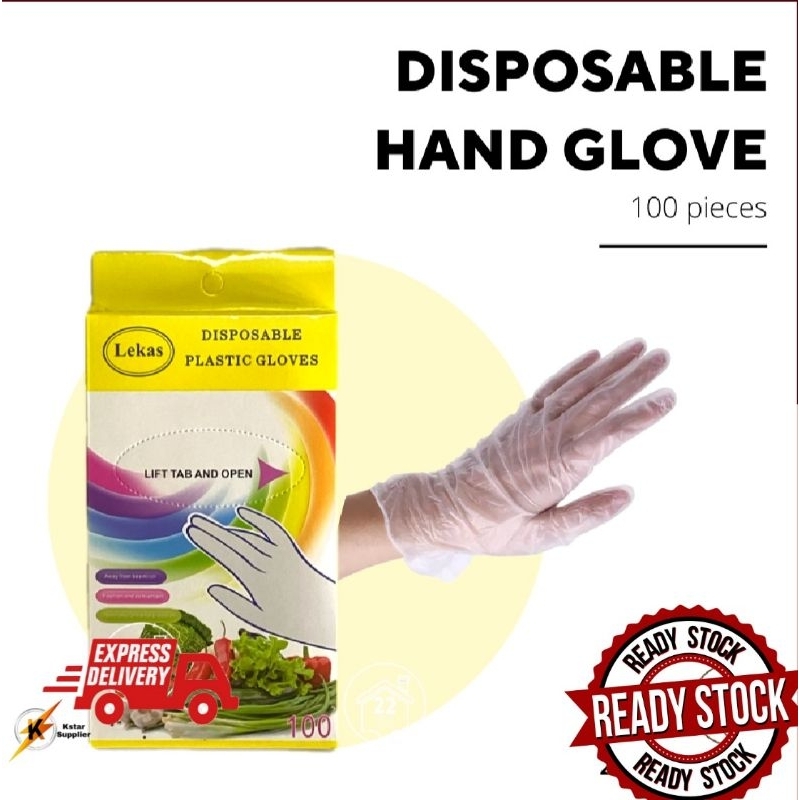 Lekas High Quality Disposable Plastic Gloves 100pcs | Shopee Malaysia