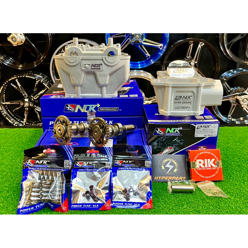 NLK PERFORMANCE 62 TOP COMBO SET SPEC 62 RS150 RSX150 SUPERHEAD V5 CAMSHAFT N1+ BLOCK V2 62 MM ...
