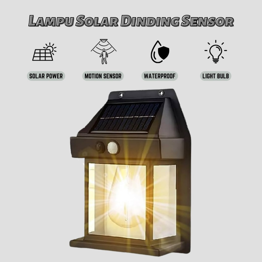 Lampu Solar Sensor Lampu Dinding Waterproof Wall Lamp Lantern Street ...