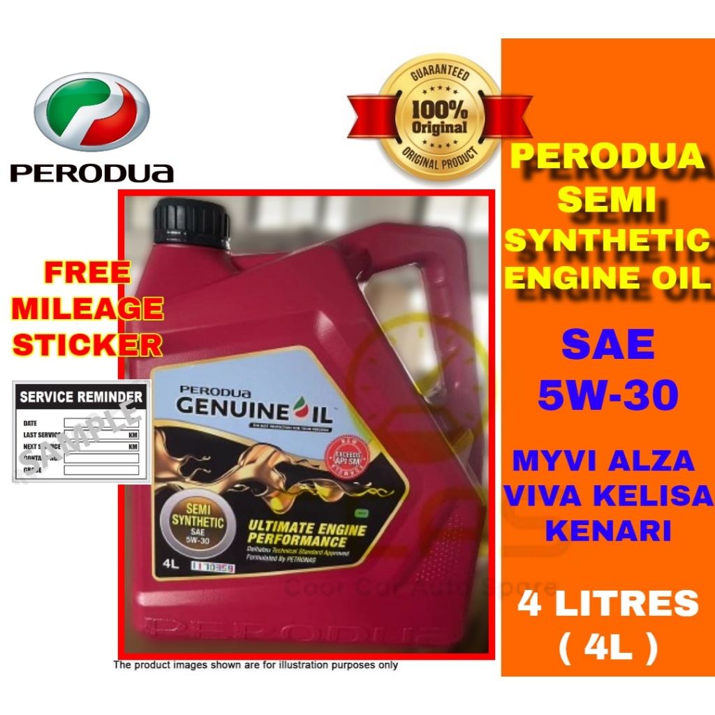 100% Original new Perodua Semi Synthetic Engine Oil Pink SAE 5W-30 5W30 ...