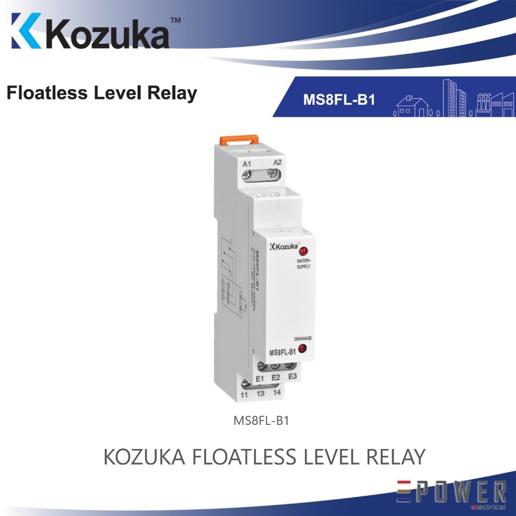 KOZUKA FLOATLESS LEVEL RELAY MS8FL-B1B AC/DC 24-240V DIN RAIL MOUNTING ...