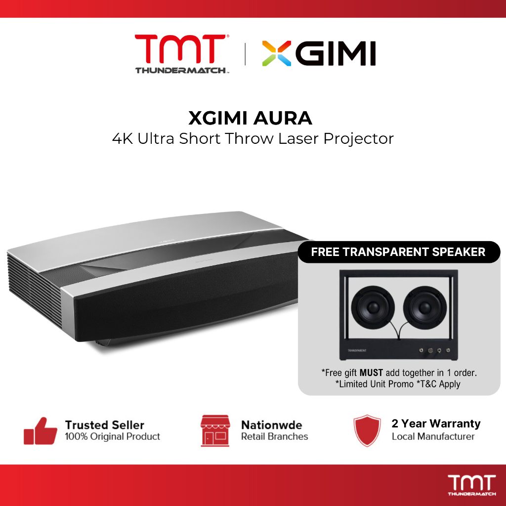 XGIMI Aura 4K UHD 2400 ANSI Sound by Harman Kardon dtsHD Dolby Audio MEMC HDR10 3D Display ...