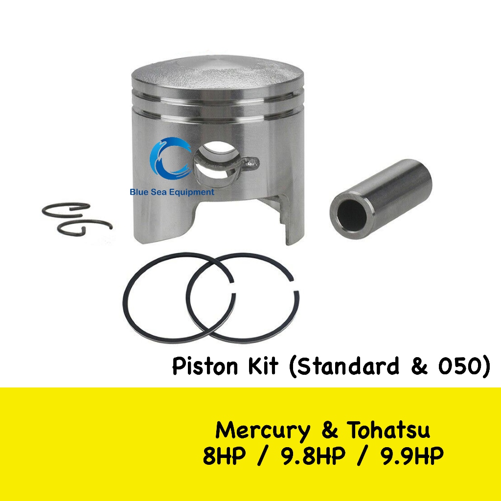 Piston Kit 8HP / 9.8HP / 9.9HP Tohatsu Mercury Outboard - 3B2-00001 ...