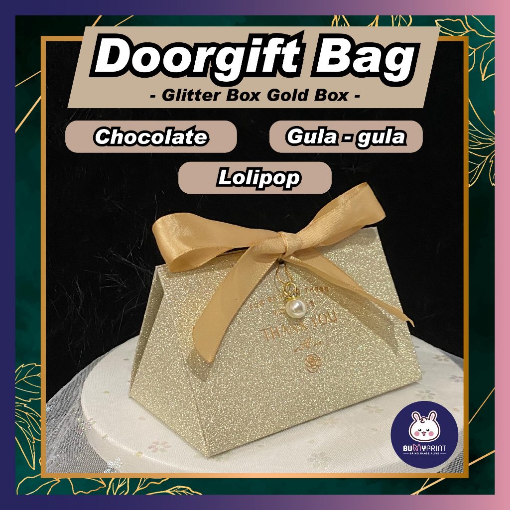 Glitter Box Gold Box - Goodies Box - Kotak Cenderahati - Gift Box ...