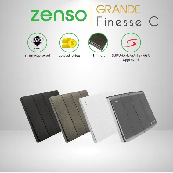 [SIRIM]ZENSO Grande/Finesse C Black White Gold Hairline Black Galaxy ...