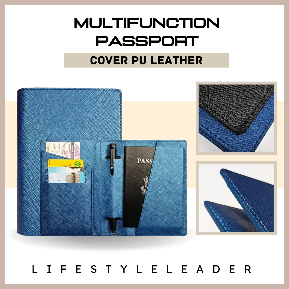 Multifunction Passport Cover PU Leather Travel Passport Holder ID Card ...
